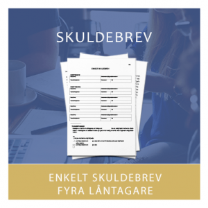 Mall Skuldebrev » Enkelt skuldebrev med fyra låntagare » Mallbanken